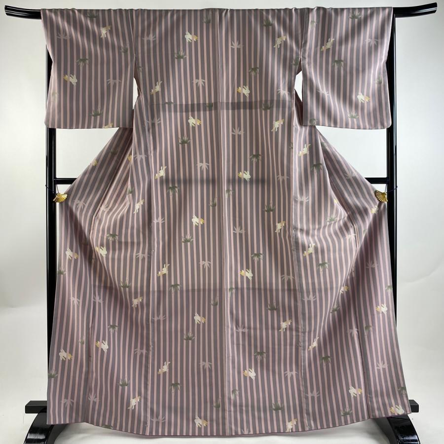 小紋 身丈167cm 裄丈67.5cm L 袷 洗える着物 うさぎ 笹 薄ピンク 化繊 美品 優品 中古 : 1000076846471 : リユースセレクトショップバイセル Yahoo!店 ...