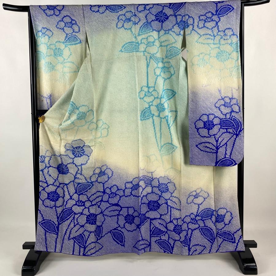 振袖 身丈163cm 裄丈65cm M 袷 草花 総絞り 青 正絹 秀品 中古 : 1000077100442 : リユースセレクトショップバイセル Yahoo!店 - 通販 - Yahoo ...