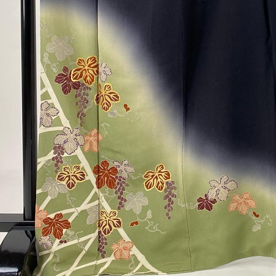 黒留袖 身丈167cm 裄丈70cm L 袷 葡萄唐草 金彩 ぼかし 黒 正絹 秀品 中古 : リユースセレクトショップバイセル Yahoo!店 - 通販 - Yahoo!ショッピング