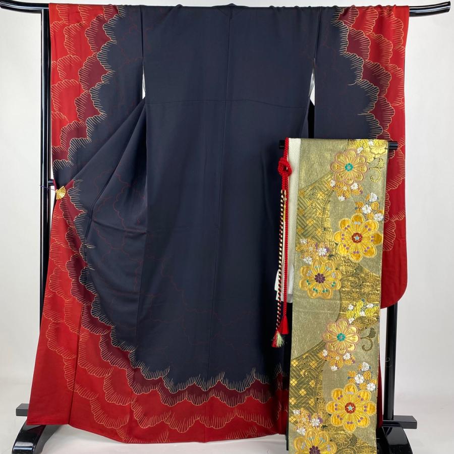振袖 身丈167cm 裄丈68cm L 袷 袋帯フルセット 雲文 金彩 染分け 黒 正絹 名品 中古 : 1000079527841 : リユースセレクトショップバイセル Yahoo!店 ...