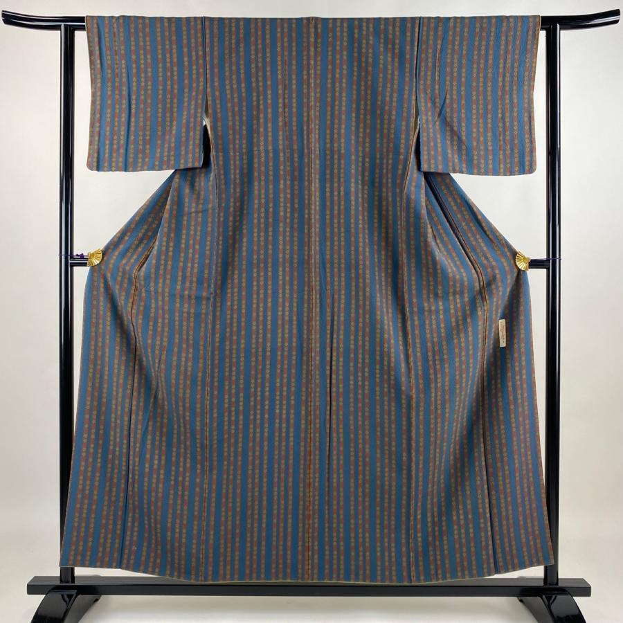 小紋 身丈156cm 裄丈61.5cm S 袷 辻村ジュサブロー 落款あり 縞 縮緬 青緑 正絹 名品 中古 : 1000080049844 : リユースセレクトショップバイセル Yahoo ...