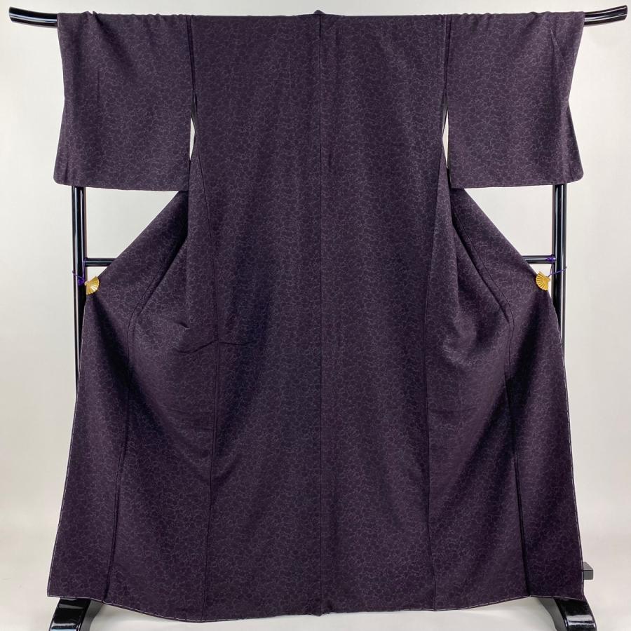 小紋 身丈169cm 裄丈71cm L 袷 草花 葵 輪奈織 濃紫 正絹 美品 名品 中古 : リユースセレクトショップバイセル Yahoo!店 - 通販 - Yahoo!ショッピング