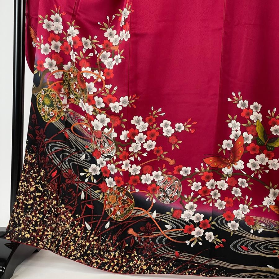 振袖 身丈164.5cm 裄丈67.5cm L 袷 袋帯フルセット 桜 鞠 金彩 ぼかし 赤紫 正絹 美品 秀品 中古 : 1000080069477 : リユースセレクトショップバイセル ...