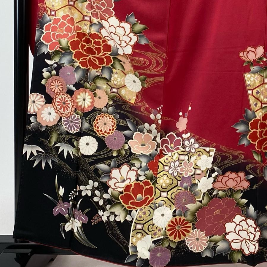 振袖 身丈161.5cm 裄丈66.5cm M 袷 袋帯フルセット 牡丹 菊 金彩 ぼかし 濃ピンク 正絹 美品 秀品 中古 : 1000080069743 : リユースセレクトショップバイ ...