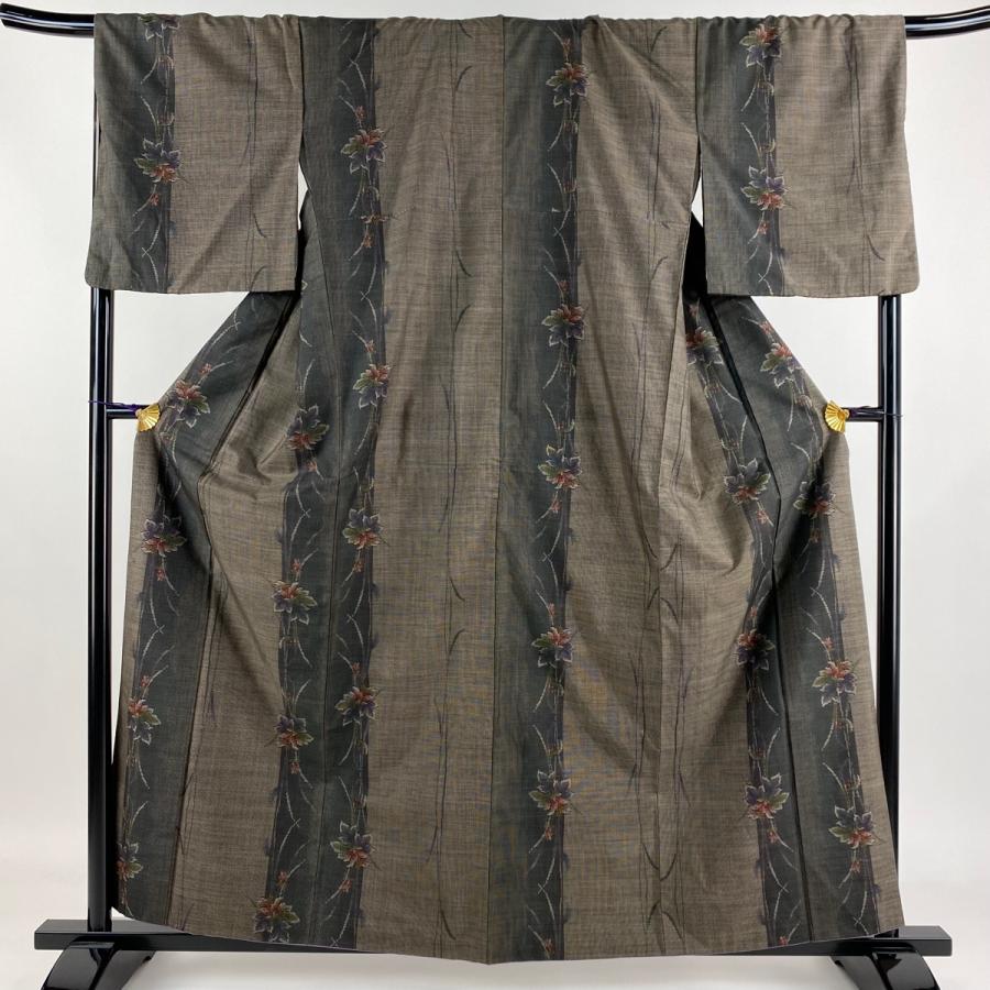 紬 身丈160cm 裄丈69cm L 袷 草花 焦茶色 正絹 美品 秀品 中古 : 1000080745845 : リユースセレクトショップバイセル Yahoo!店 - 通販 - Yahoo ...