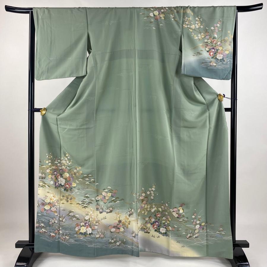 ブランド登録なし 訪問着 身丈166cm 裄丈67cm M 袷 松竹梅 花筏 金彩 染め分け 薄緑 正絹 秀品 中古 : リユースセレクトショップバイセル Yahoo!店 - 通販 ...