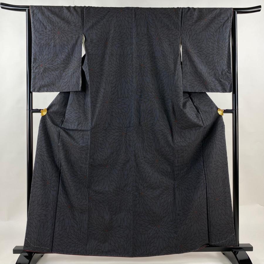 紬 身丈162.5cm 裄丈65cm M 袷 アンサンブル 菊 濃紺 正絹 優品 中古 : 1000081407216 : リユースセレクトショップバイセル Yahoo!店 - 通販 ...