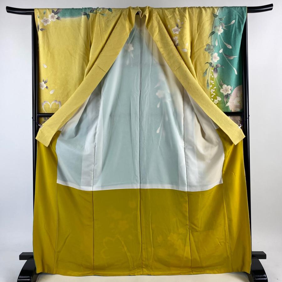 振袖 身丈171cm 裄丈68cm L 袷 桜 花びら 箔 金彩 黄色 正絹 名品 中古 : 1000081431839 : リユースセレクトショップバイセル Yahoo!店 - 通販 ...