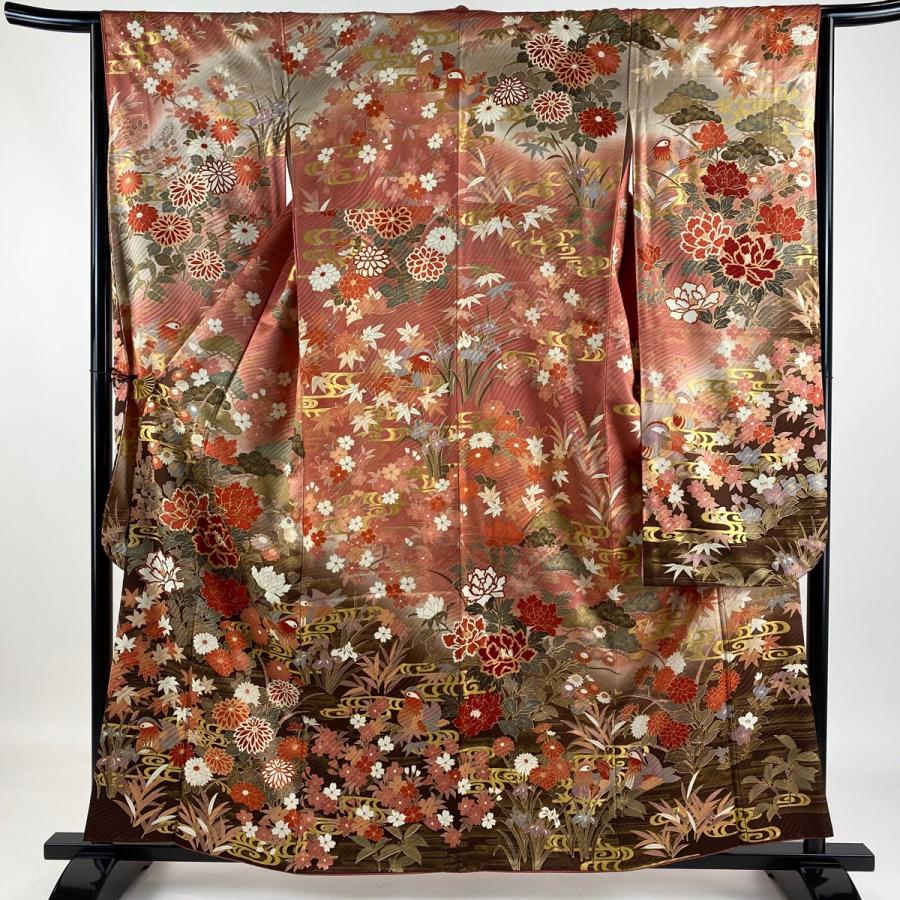 振袖 身丈159cm 裄丈64cm M 袷 牡丹 鴛鴦 金糸 金彩 ピンク 正絹 名品 中古 : 1000081432225 : リユースセレクトショップバイセル Yahoo!店 - 通販 ...