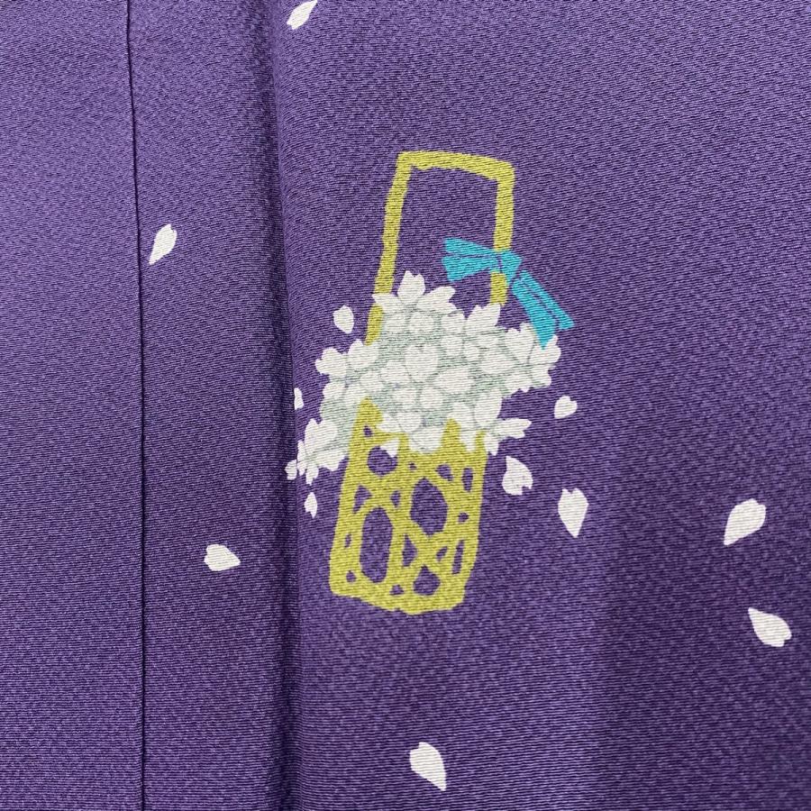 小紋 身丈161.5cm 裄丈68.5cm L 袷 辻村ジュサブロー 伊と幸 落款あり 花籠 桜の花びら 紫 正絹 美品 名品 中古 : リユースセレクトショップバイセル Yahoo!店 ...