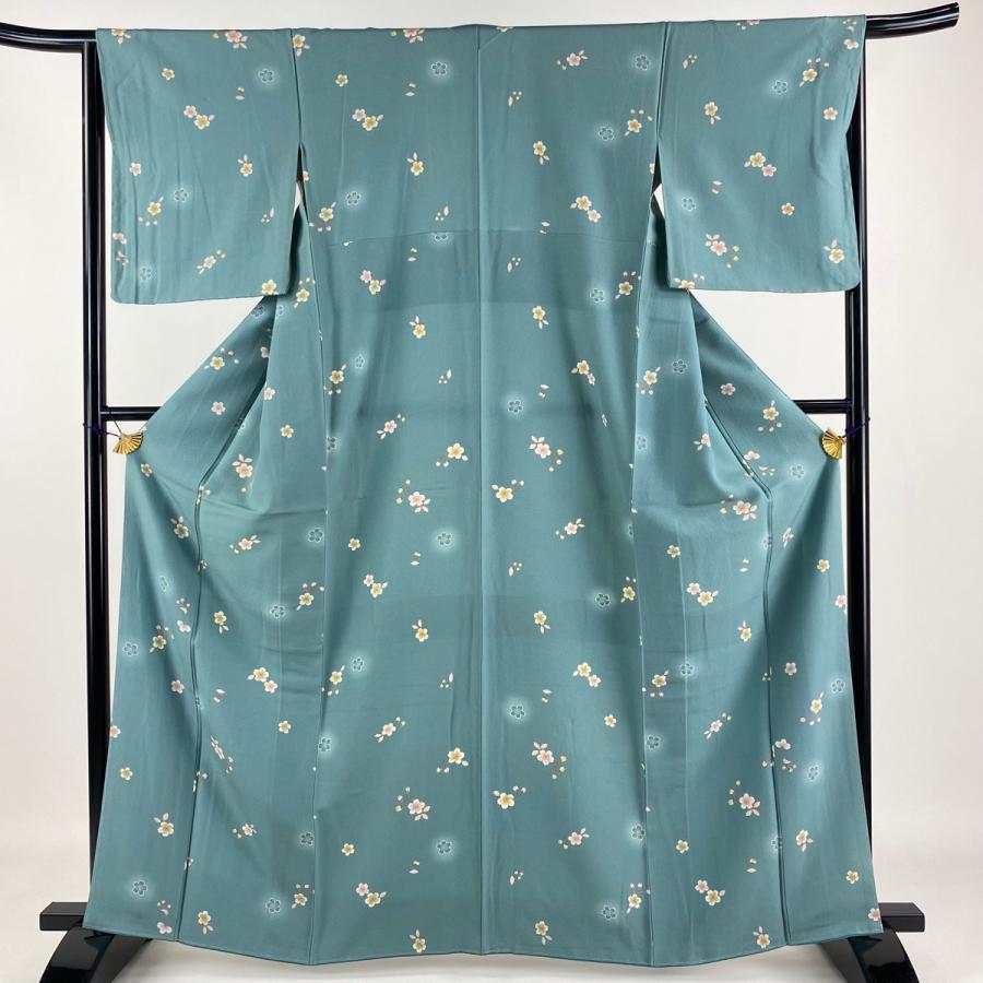 小紋 身丈164.5cm 裄丈65.5cm M 袷 桜 ぼかし 青緑 正絹 美品 秀品 中古 : 1000082534713 : リユースセレクトショップバイセル Yahoo!店 - 通販 ...