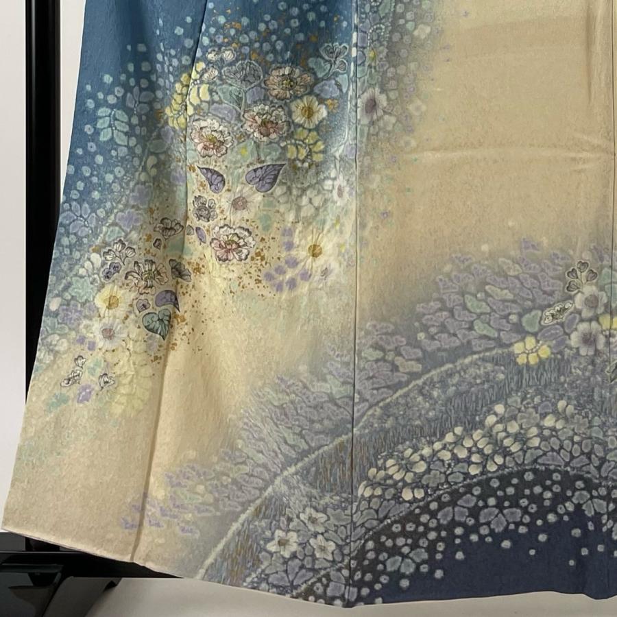 訪問着 身丈159cm 裄丈69cm L 袷 吉乃一廉 落款あり 辻が花 銀通し 金彩 青灰色 正絹 逸品 中古 : 1000083034229 : リユースセレクトショップバイセル ...