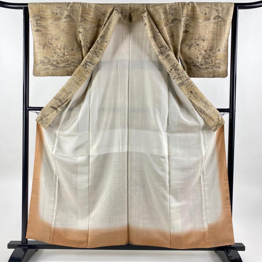 付下げ 身丈159cm 裄丈64cm M 袷 紬地 桜 笠松 ベージュ 正絹 美品 名品 中古 : リユースセレクトショップバイセル Yahoo!店 - 通販 - Yahoo!ショッピング