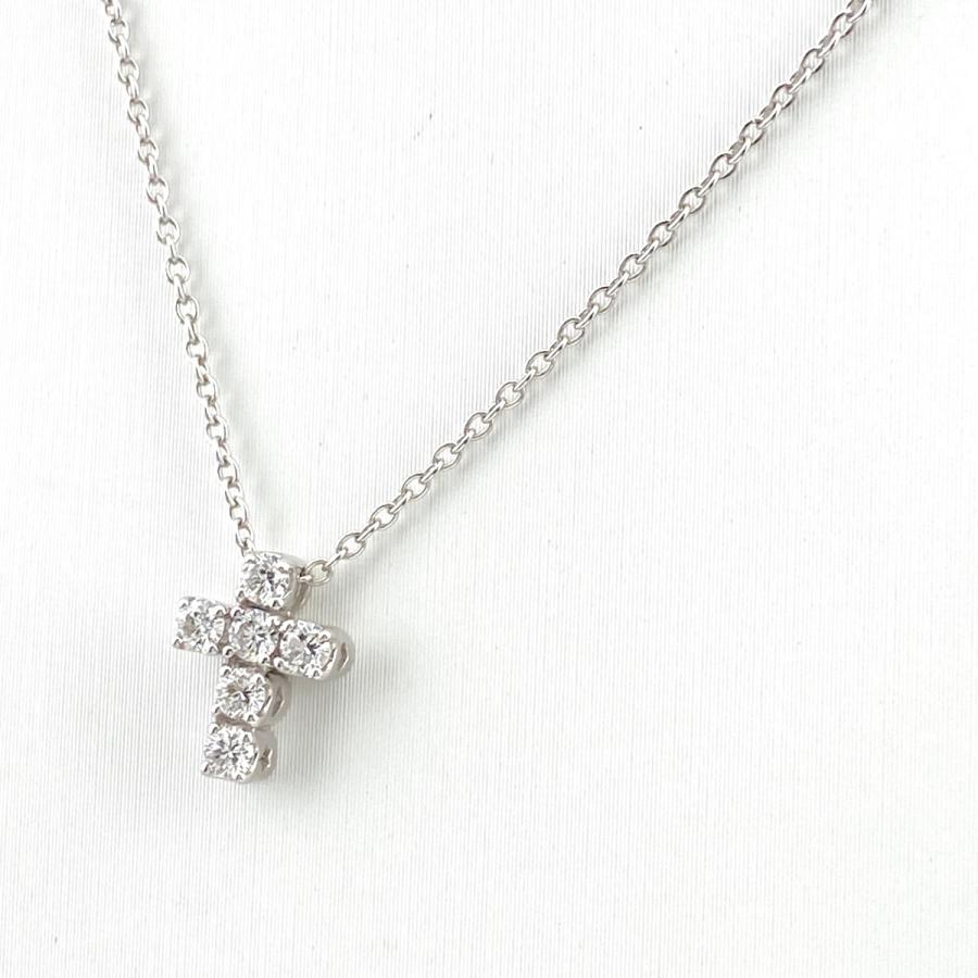 Ponte Vecchio ポンテヴェキオ クロスモチーフ デザインネックレス WG ホワイトゴールド ペンダント メレダイヤ 十字架 K18 レディース 中古 : リユースセレクトショップ ...