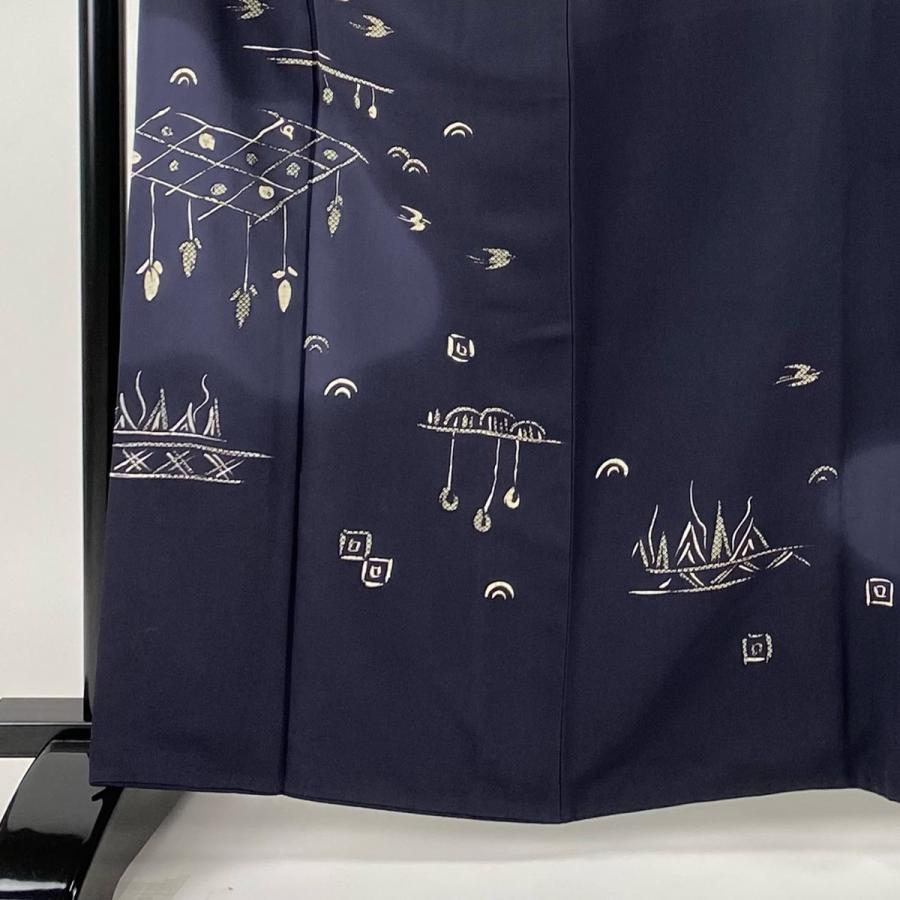 付下げ 身丈164.5cm 裄丈64.5cm M 袷 生り物 鳥 濃紺 正絹 美品 秀品 一つ紋 中古 : 1000084074354 : リユースセレクトショップバイセル Yahoo!店 ...