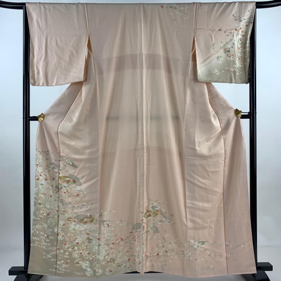 訪問着 身丈160cm 裄丈68cm L 袷 扇面 草花 金糸 金彩 薄ピンク 正絹 秀品 中古 : 1000084076105 : リユースセレクトショップバイセル Yahoo!店 - 通販 ...