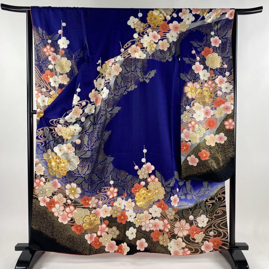 振袖 身丈161cm 裄丈64.5cm M 袷 桜 梅 金彩 染め分け 青紫 正絹 美品 秀品 中古 : 1000084077355 : リユースセレクトショップバイセル Yahoo!店 ...