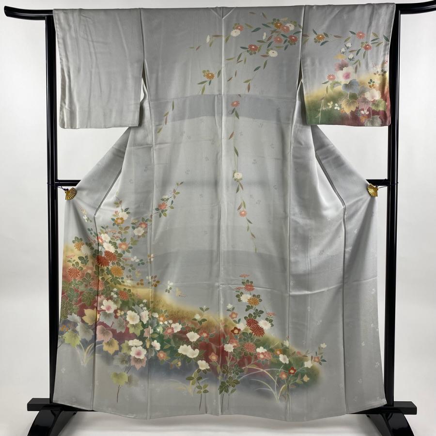 訪問着 身丈161cm 裄丈64cm M 袷 草花 金彩 ぼかし 灰色 正絹 秀品 中古 : 1000084344402 : リユースセレクトショップバイセル Yahoo!店 - 通販 ...
