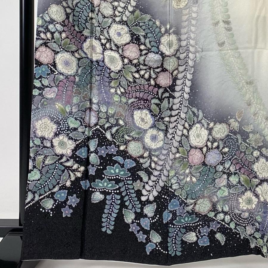 訪問着 身丈164.5cm 裄丈67cm M 袷 吉乃一廉 落款あり 辻が花 銀通し ぼかし 灰白 正絹 逸品 中古 : 1000085015998 : リユースセレクトショップバイセル ...