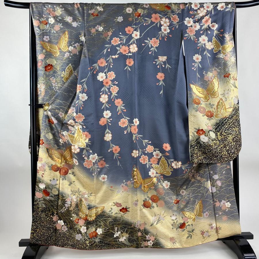 振袖 身丈162.5cm 裄丈65cm M 袷 蝶 枝垂れ桜 金糸 金彩 灰紫 正絹 秀品 中古 : 1000086003567 : リユースセレクトショップバイセル Yahoo!店 - 通販 ...