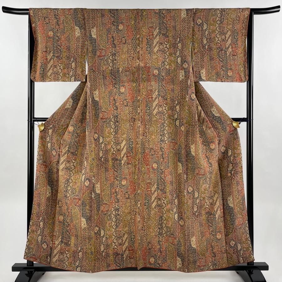 小紋 身丈159cm 裄丈64cm M 袷 二代目 更甚 落款あり 更紗 縮緬 茶色 正絹 秀品 中古 : リユースセレクトショップバイセル Yahoo!店 - 通販 - Yahoo!ショッピング