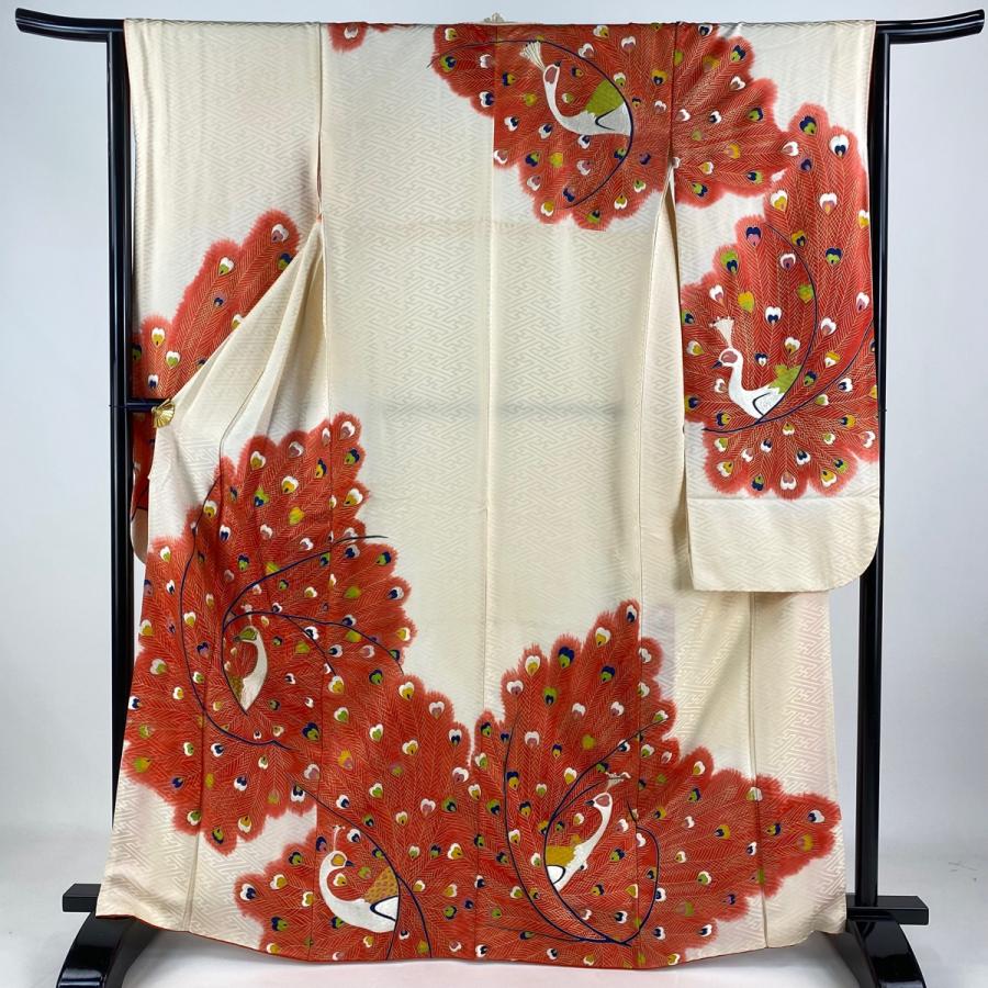 振袖 身丈165.5cm 裄丈64cm M 袷 孔雀 金糸 刺繍 オレンジ 正絹 優品 中古 : 1000086902839 : リユースセレクトショップバイセル Yahoo!店 - 通販 ...