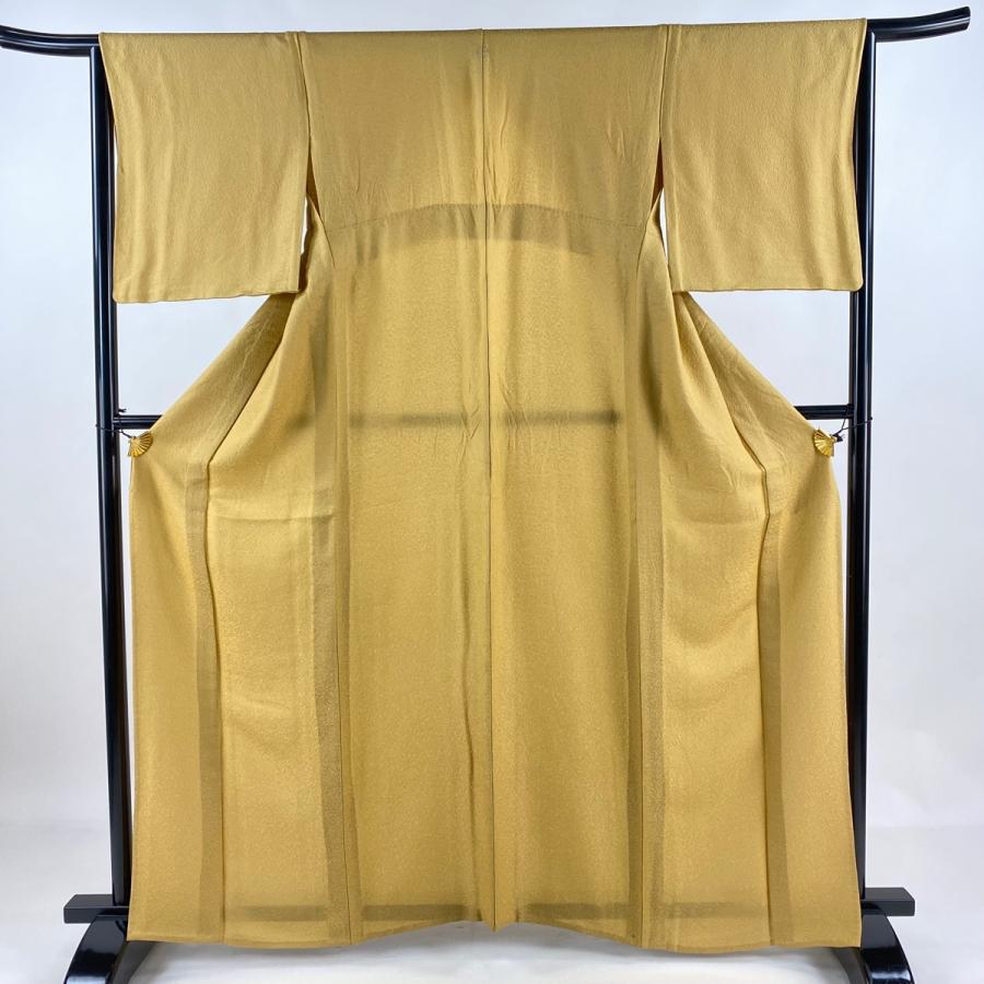 色無地 身丈159.5cm 裄丈64.5cm M 単衣 地紋 薄オレンジ 正絹 優品 一つ紋 中古 : 1000086907001 : リユースセレクトショップバイセル Yahoo!店 ...