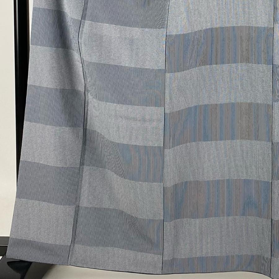 小紋 身丈162.5cm 裄丈65cm M 袷 英 段縞 青灰色 化繊 美品 秀品 中古 : 1000087182629 : リユースセレクトショップバイセル Yahoo!店 - 通販 ...