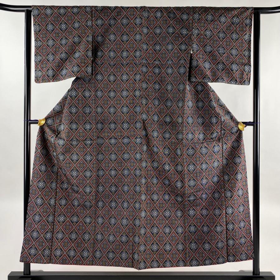 紬 身丈154cm 裄丈62.5cm S 袷 アンサンブル 菱 草花 濃紺 正絹 優品 中古 : 1000087828145 : リユースセレクトショップバイセル Yahoo!店 - 通販 ...