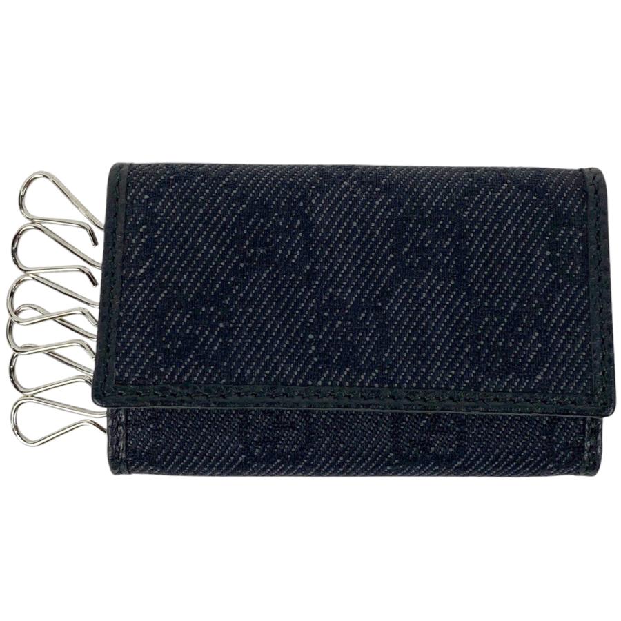 GUCCI グッチ GG柄 6連 キーケース キーホルダー キーフック GGキャンバス レザー ブラック 150402 レディース 中古 ラッピング可 : リユースセレクトショップバイセル ...