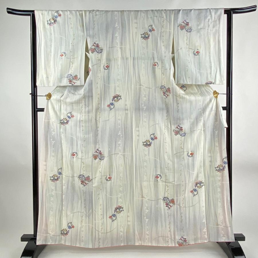 小紋 身丈163cm 裄丈63.5cm S 袷 蝶 花丸文 金銀彩 クリーム 正絹 美品 秀品 中古 : リユースセレクトショップバイセル Yahoo!店 - 通販 - Yahoo!ショッピング