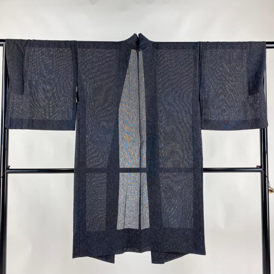 羽織 身丈106cm 裄丈68cm L 幾何学模様 銀通し 墨色 正絹 美品 逸品 中古 : リユースセレクトショップバイセル Yahoo!店 - 通販 - Yahoo!ショッピング