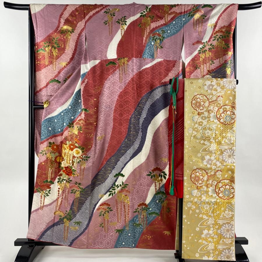 振袖 身丈160cm 裄丈68cm L 袷 袋帯フルセット 御所車 笠松 刺繍 銀糸 薄紫 正絹 秀品 中古 : リユースセレクトショップバイセル Yahoo!店 - 通販 - Yahoo ...