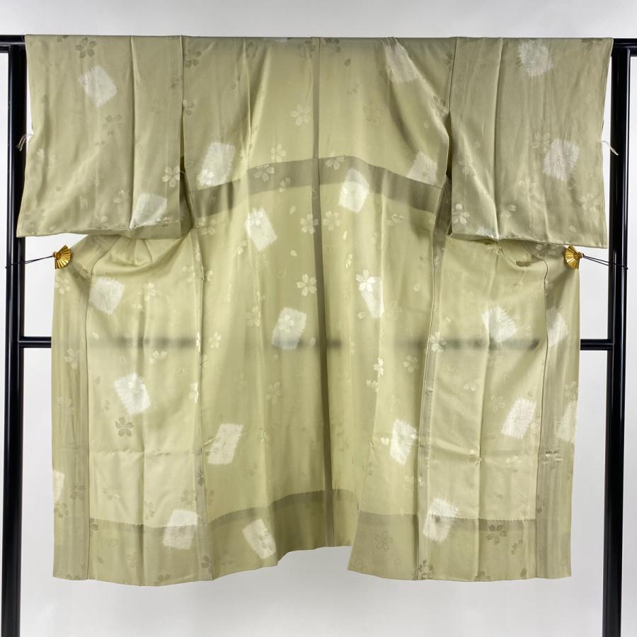 長襦袢 身丈122cm 裄丈64cm M やまと 幾何学 地紋 絞り 抹茶色 正絹 美品 名品 中古 : リユースセレクトショップバイセル Yahoo!店 - 通販 - Yahoo!ショッピング