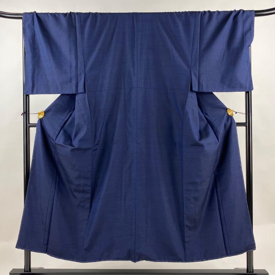 男着物 身丈149cm 裄丈71cm L 袷 紬 アンサンブル 濃紺 正絹 美品 優品 中古 : リユースセレクトショップバイセル Yahoo!店 - 通販 - Yahoo!ショッピング