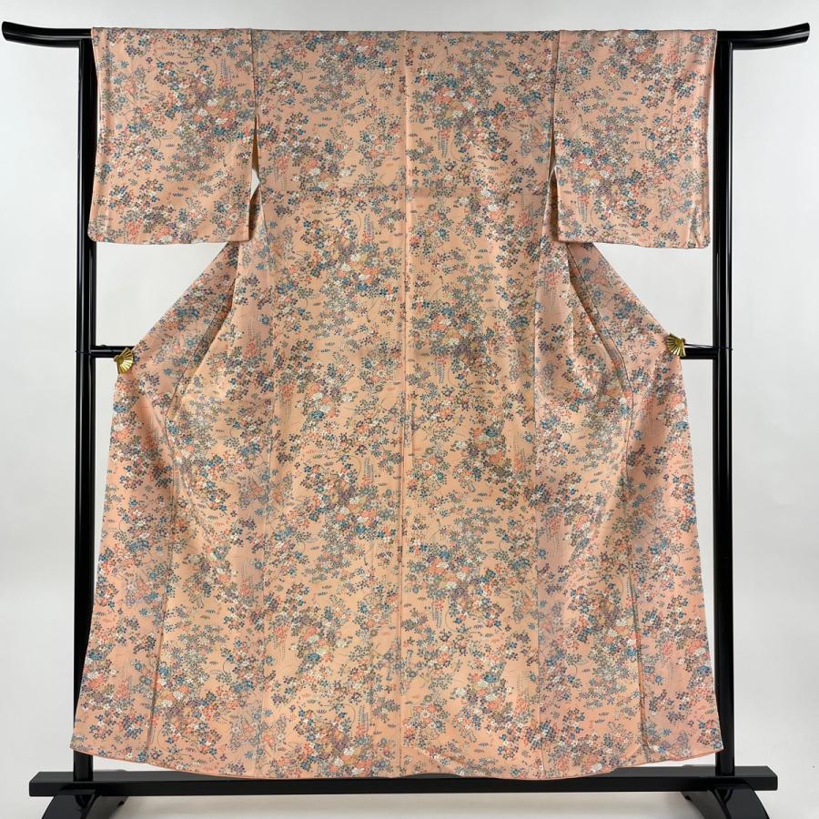 小紋 身丈157cm 裄丈64cm M 袷 草花 組紐 サーモンピンク 正絹 美品 優品 中古 : リユースセレクトショップバイセル Yahoo!店 - 通販 - Yahoo!ショッピング