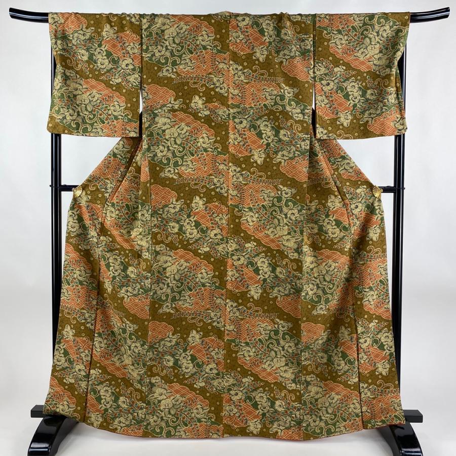 小紋 身丈164.5cm 裄丈70.5cm L 袷 辻が花柄 雲文 山吹茶色 正絹 美品 優品 中古 : リユースセレクトショップバイセル Yahoo!店 - 通販 - Yahoo!ショッピング