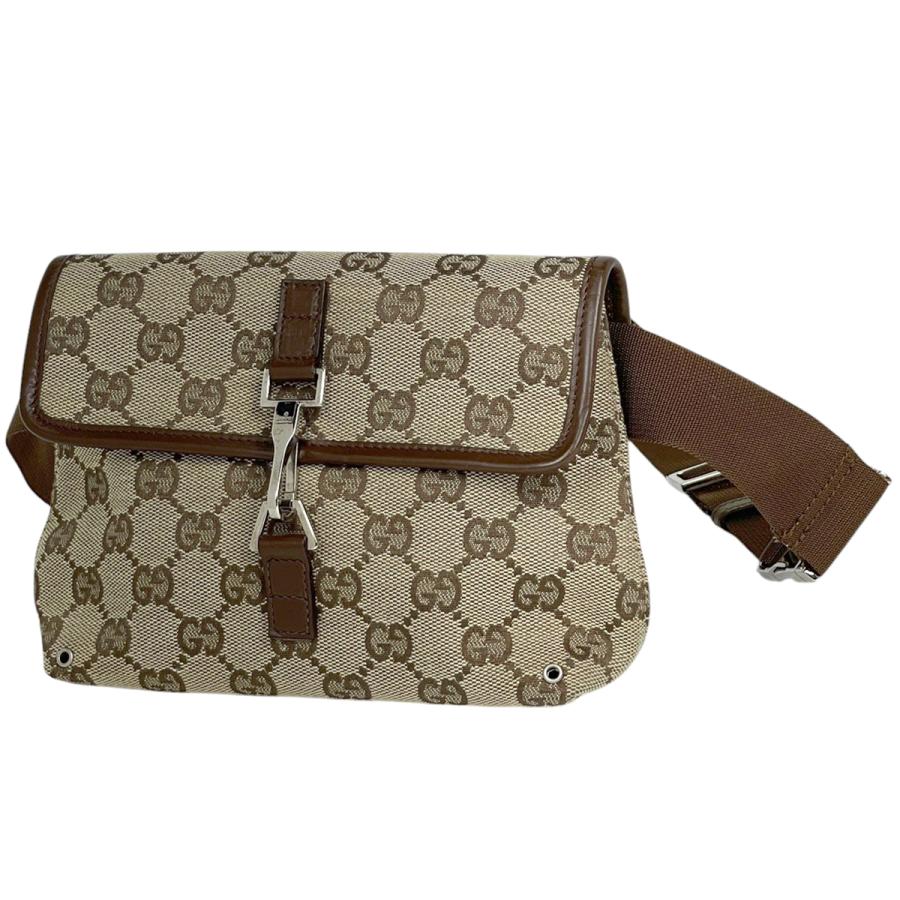 GUCCI グッチ GG柄 ウエストバッグ ロゴ ボディバッグ GGキャンバス ブラウン 92543 レディース 中古 : リユースセレクト ...