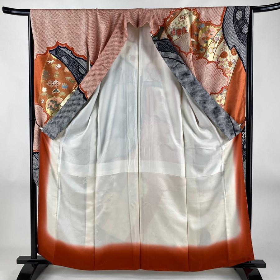 振袖 身丈162.5cm 裄丈67cm M 袷 松竹梅 宝尽くし 金彩 絞り サーモンピンク 正絹 名品 中古 : リユースセレクトショップバイセル Yahoo!店 - 通販 - Yahoo ...