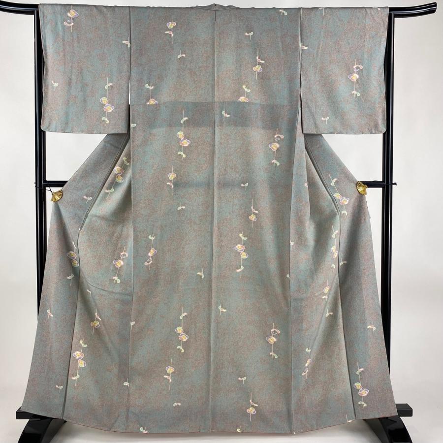 小紋 身丈162.5cm 裄丈65cm M 袷 枝梅 草花 金彩 灰紫 正絹 秀品 中古 : リユースセレクトショップバイセル Yahoo!店 - 通販 - Yahoo!ショッピング