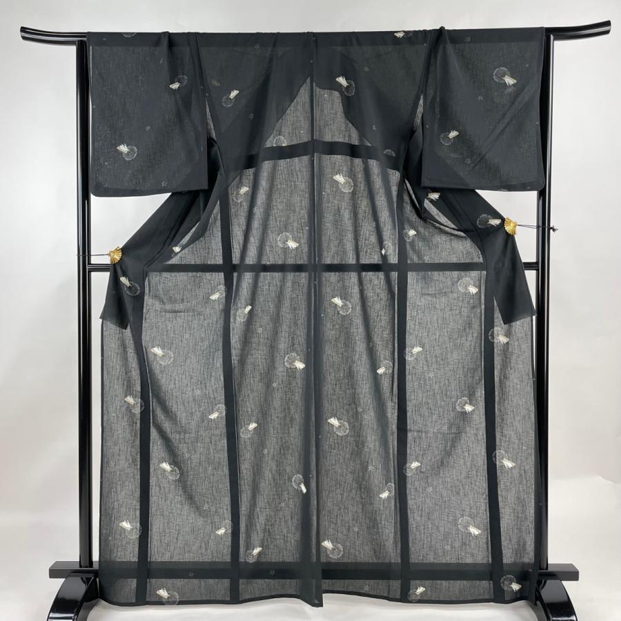 小紋 身丈168cm 裄丈68cm L 薄物 雪兎 雪輪 黒 化繊 名品 中古 : リユースセレクトショップバイセル Yahoo!店 - 通販 - Yahoo!ショッピング