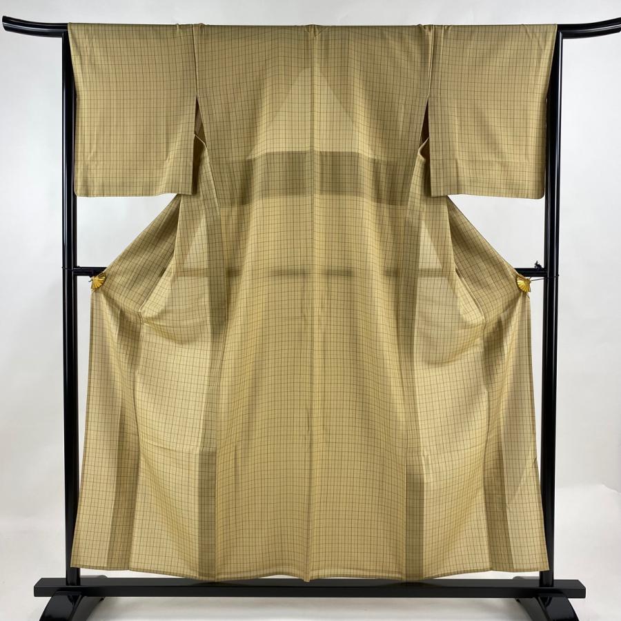 大島紬 身丈156.5cm 裄丈64.5cm M 薄物 格子 薄茶色 正絹 名品 中古 : リユースセレクトショップバイセル Yahoo!店 - 通販 - Yahoo!ショッピング
