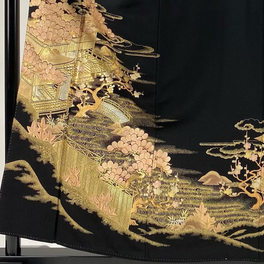 黒留袖 身丈156.5cm 裄丈63cm S 袷 落款あり 建物 松竹梅 金彩 黒 正絹 優品 中古 : リユースセレクトショップバイセル Yahoo!店 - 通販 - Yahoo!ショッピング