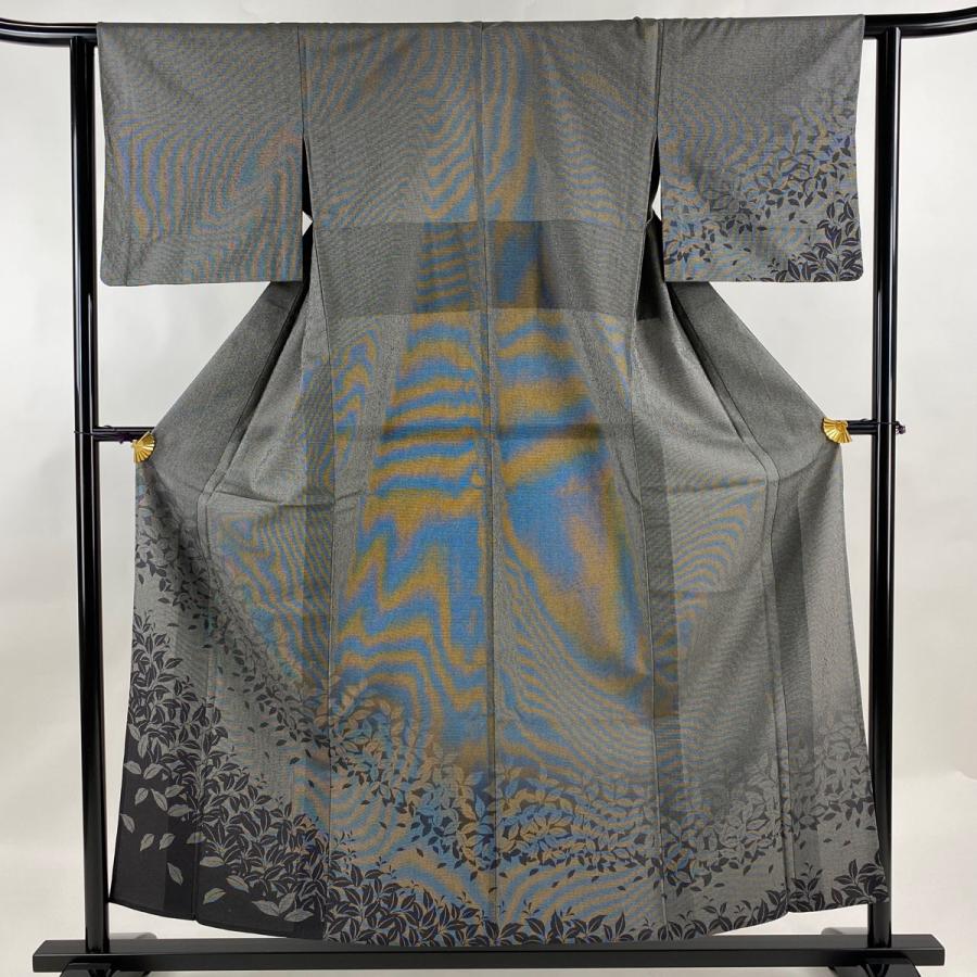 付下げ 身丈155cm 裄丈62cm S 単衣 シルエット 草花 黒灰 正絹 美品 秀品 中古 : リユースセレクトショップバイセル Yahoo!店 - 通販 - Yahoo!ショッピング