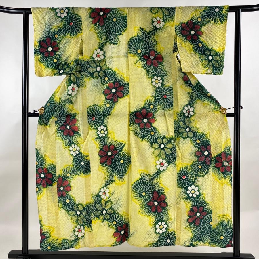 浴衣 身丈149cm 裄丈61cm S 絞り浴衣 菊 絞り 黄色 綿 名品 中古 : リユースセレクトショップバイセル Yahoo!店 - 通販 - Yahoo!ショッピング