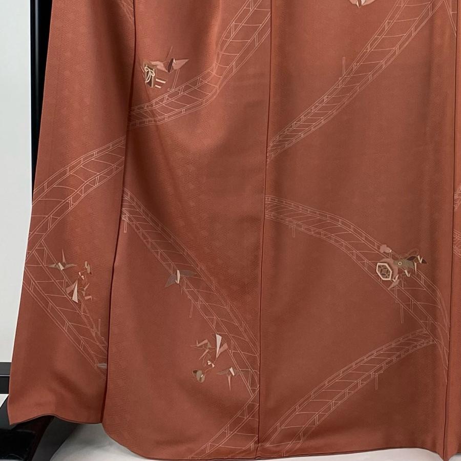 小紋 身丈167cm 裄丈69cm L 袷 落款あり 折り鶴 サーモンピンク 正絹 秀品 中古 : リユースセレクトショップバイセル Yahoo!店 - 通販 - Yahoo!ショッピング