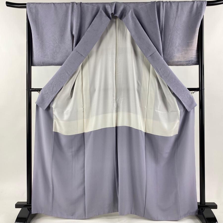 付下げ 身丈165cm 裄丈68.5cm L 袷 波 地紋 ぼかし 薄紫 正絹 秀品 中古 : リユースセレクトショップバイセル Yahoo!店 - 通販 - Yahoo!ショッピング