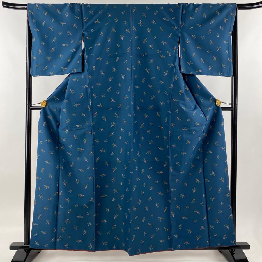 小紋 身丈160.5cm 裄丈67cm M 袷 洗える着物 南天 青緑 化繊 優品 中古 : リユースセレクトショップバイセル Yahoo!店 - 通販 - Yahoo!ショッピング