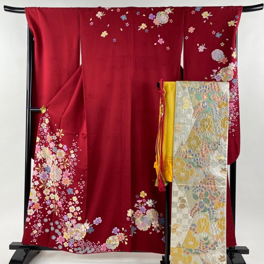 振袖 身丈159cm 裄丈69cm L 袷 袋帯フルセット 雪輪 草花 金彩 ぼかし 赤 正絹 美品 名品 中古 : リユースセレクトショップバイセル Yahoo!店 - 通販 - Yahoo ...