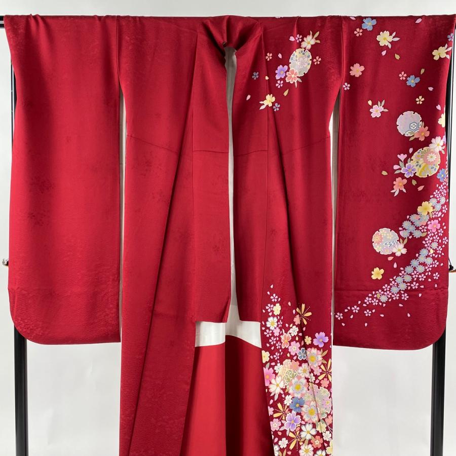 振袖 身丈159cm 裄丈69cm L 袷 袋帯フルセット 雪輪 草花 金彩 ぼかし 赤 正絹 美品 名品 中古 : リユースセレクトショップバイセル Yahoo!店 - 通販 - Yahoo ...